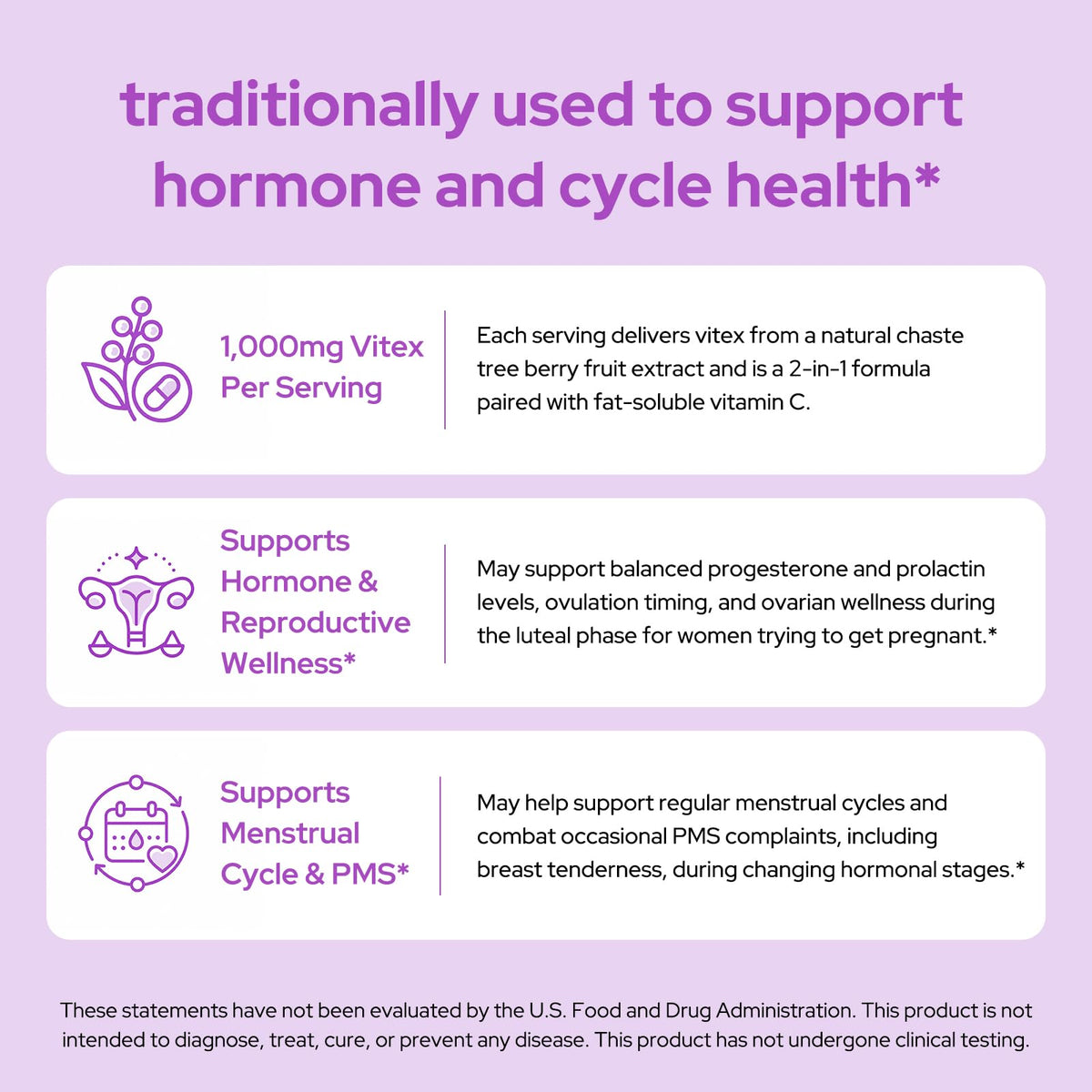 1000 mg Vitex for reproductive wellness