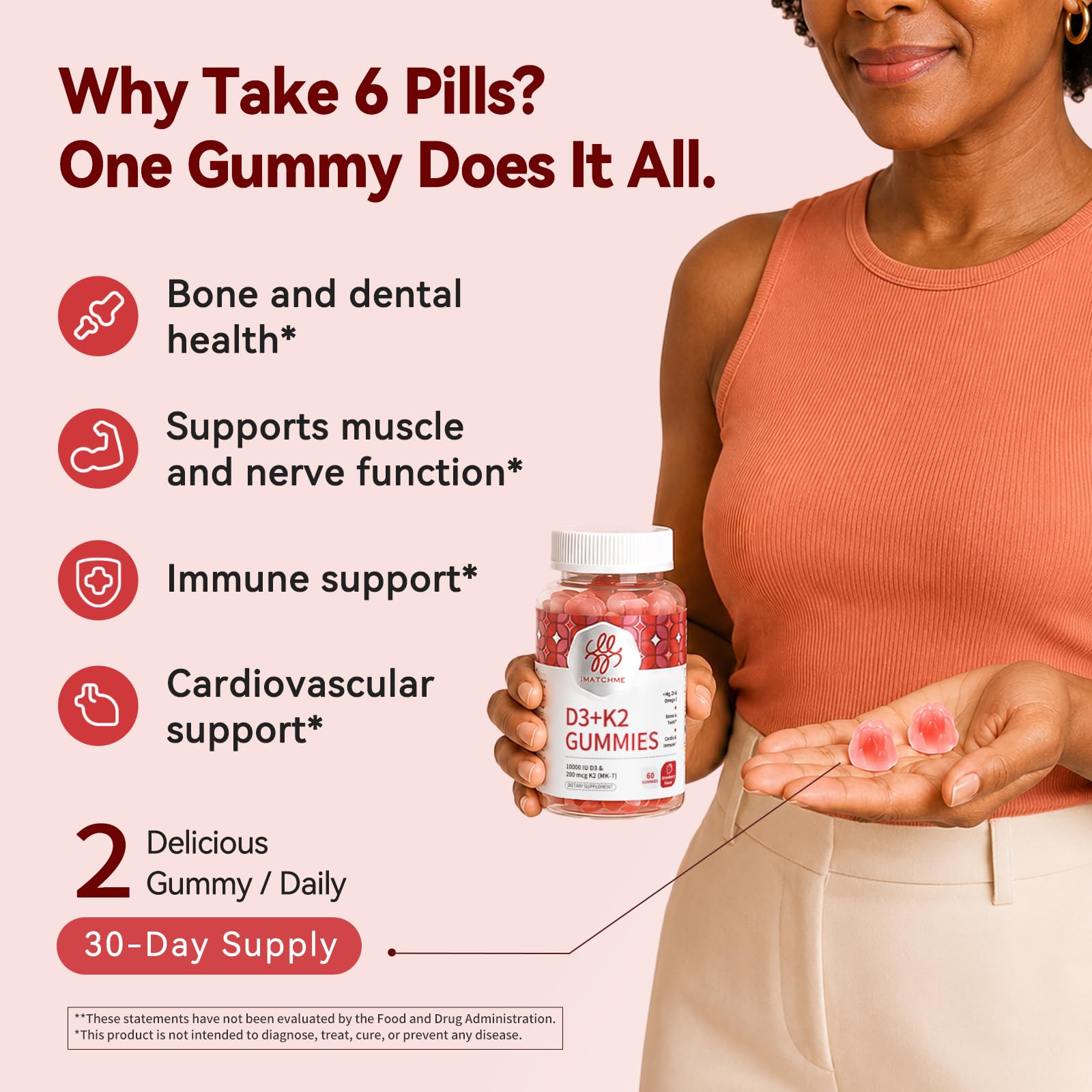 10000 IU Vitamin D3 K2 gummies