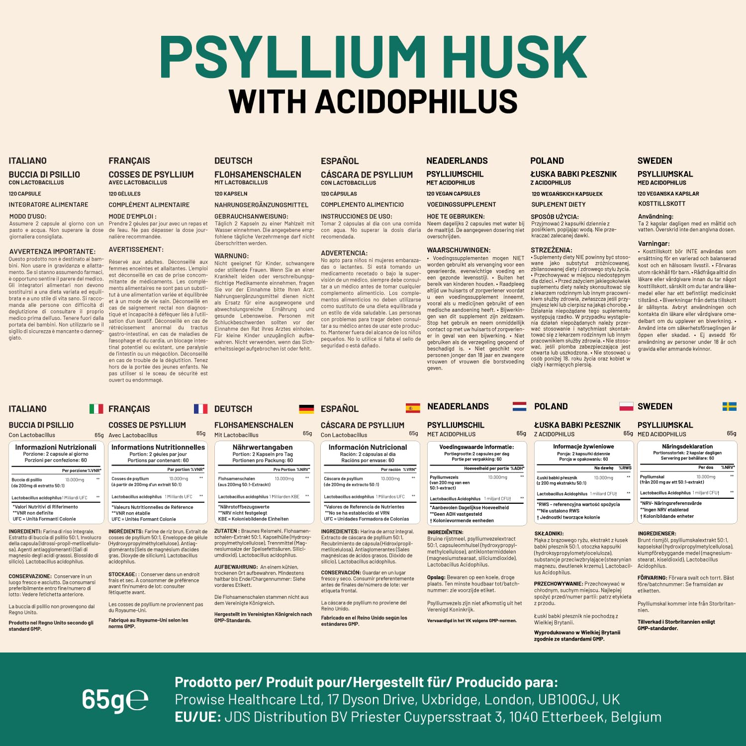 10000 mg psyllium husk capsules