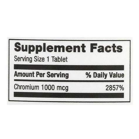 1000mcg chromium tablets for energy