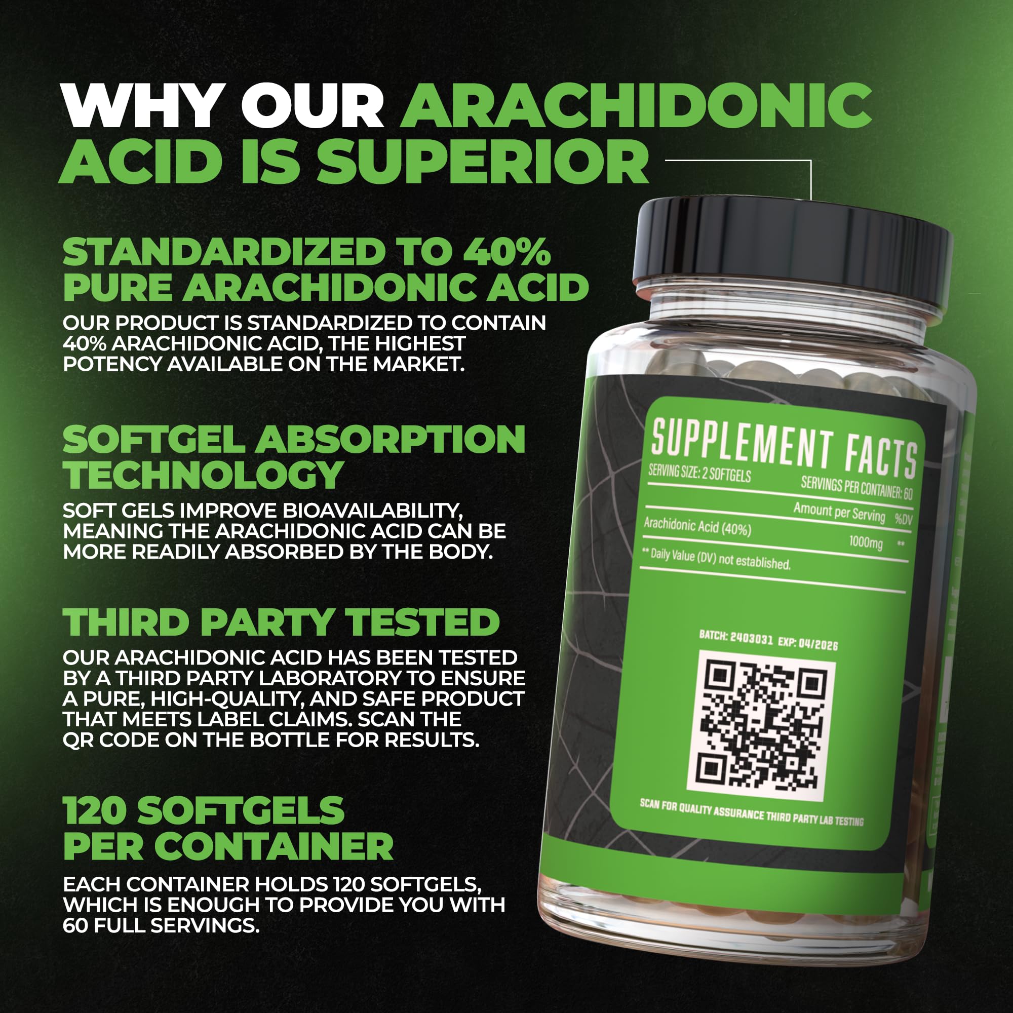 1000mg Arachidonic acid benefits
