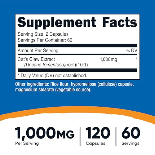 1000mg Cat's Claw dosage for vitality