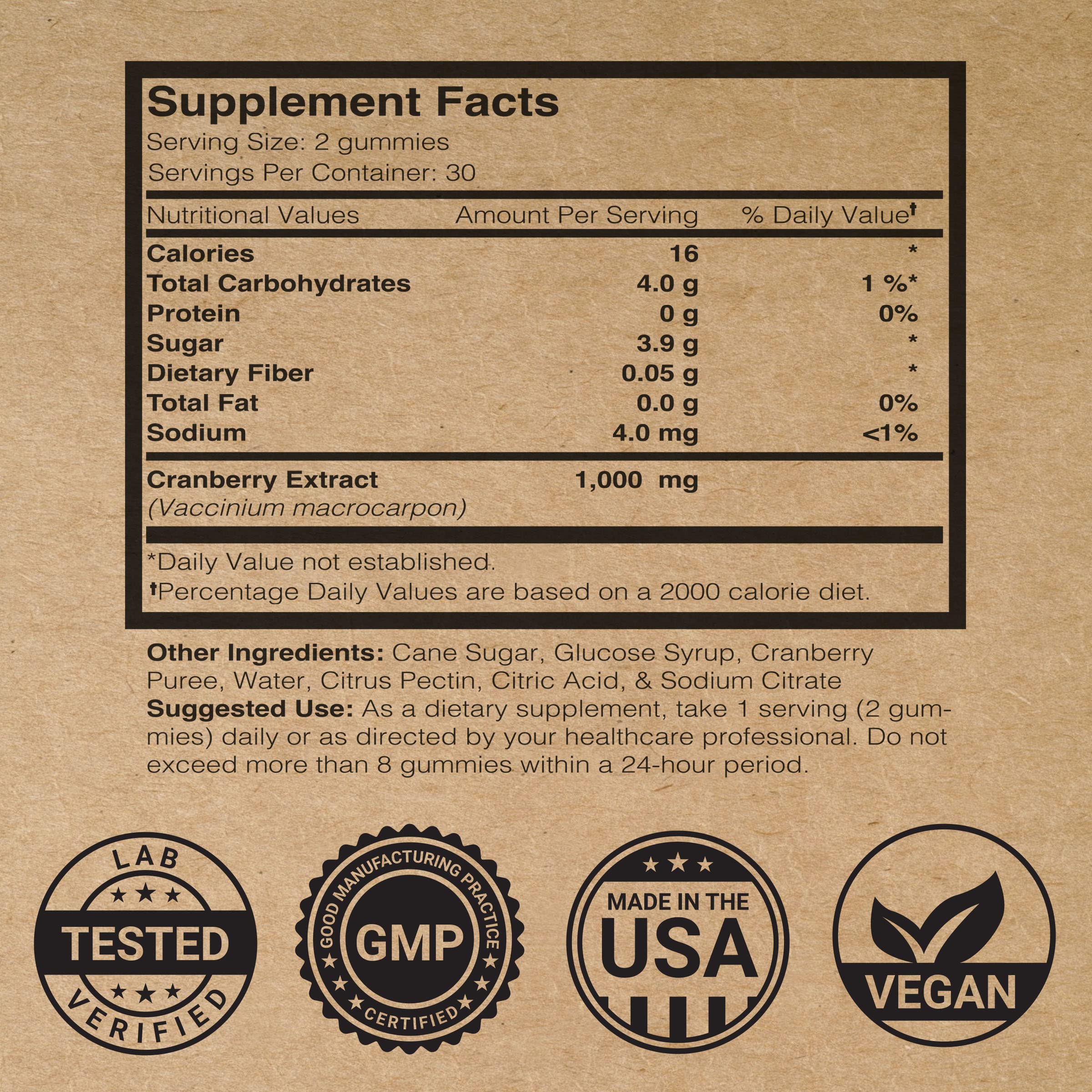 1000mg cranberry supplement for wellness