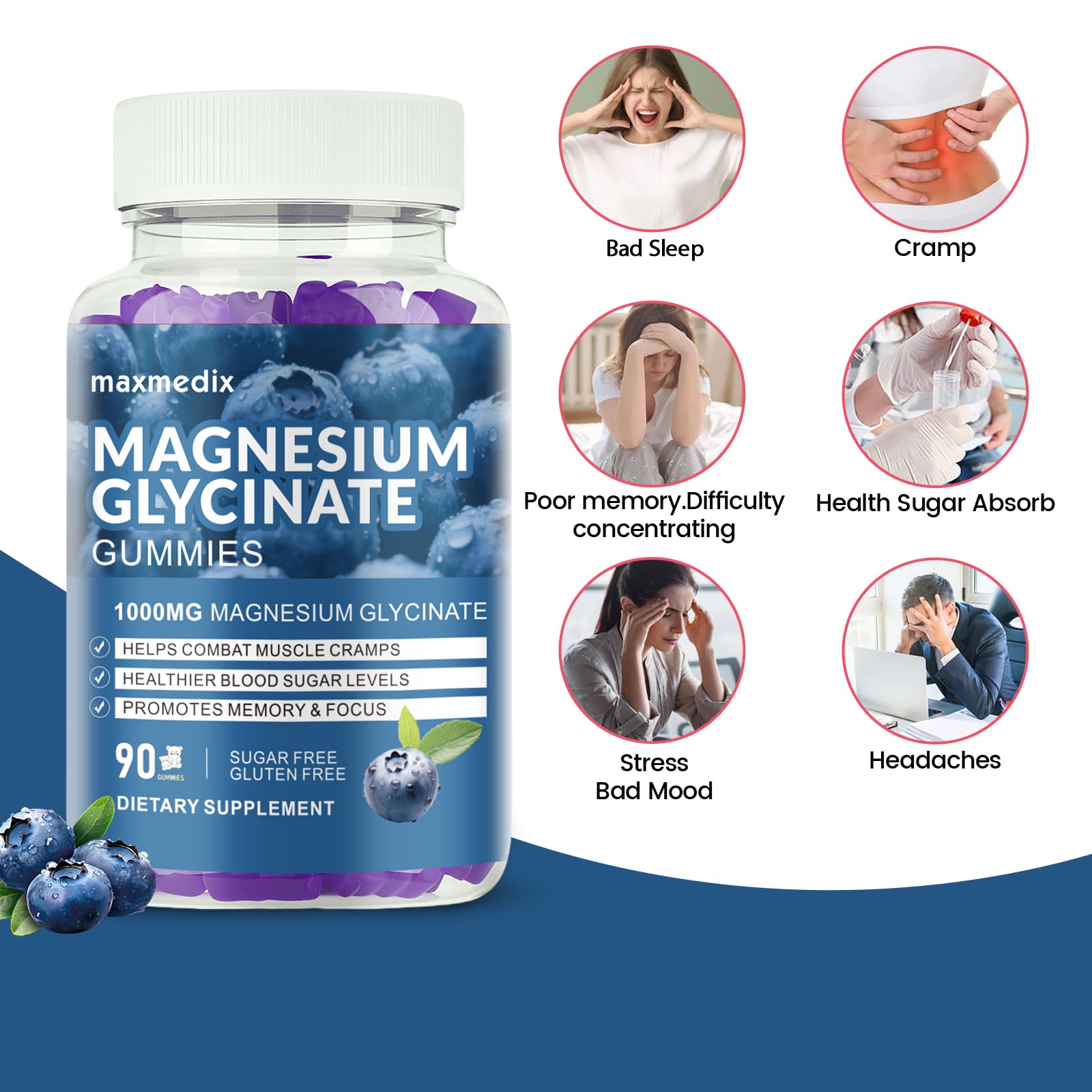 1000mg magnesium gummies for body support