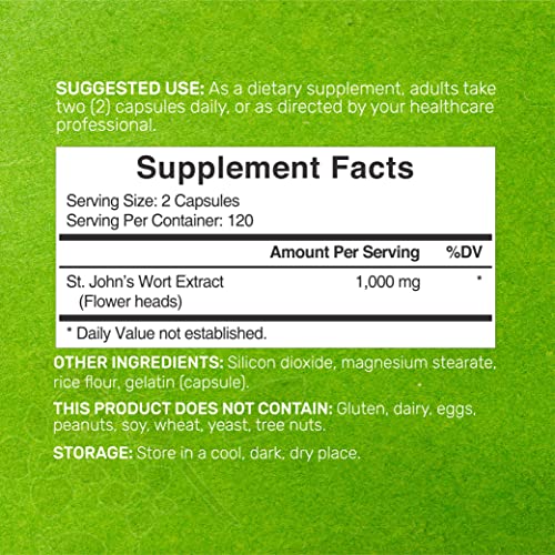 1000mg St. John's Wort dosage
