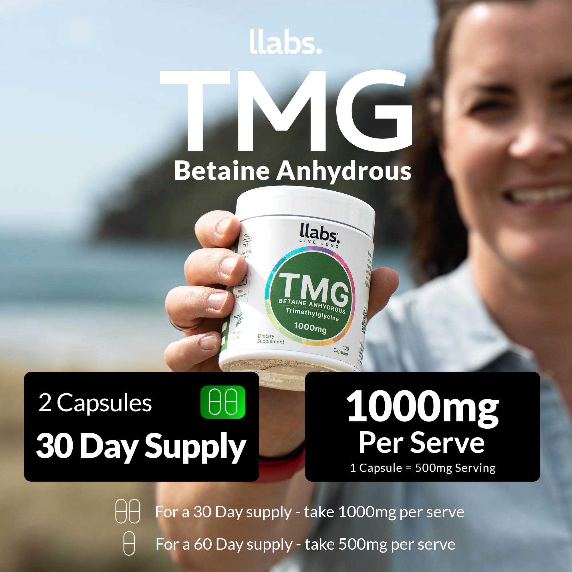 1000mg TMG for optimal performance