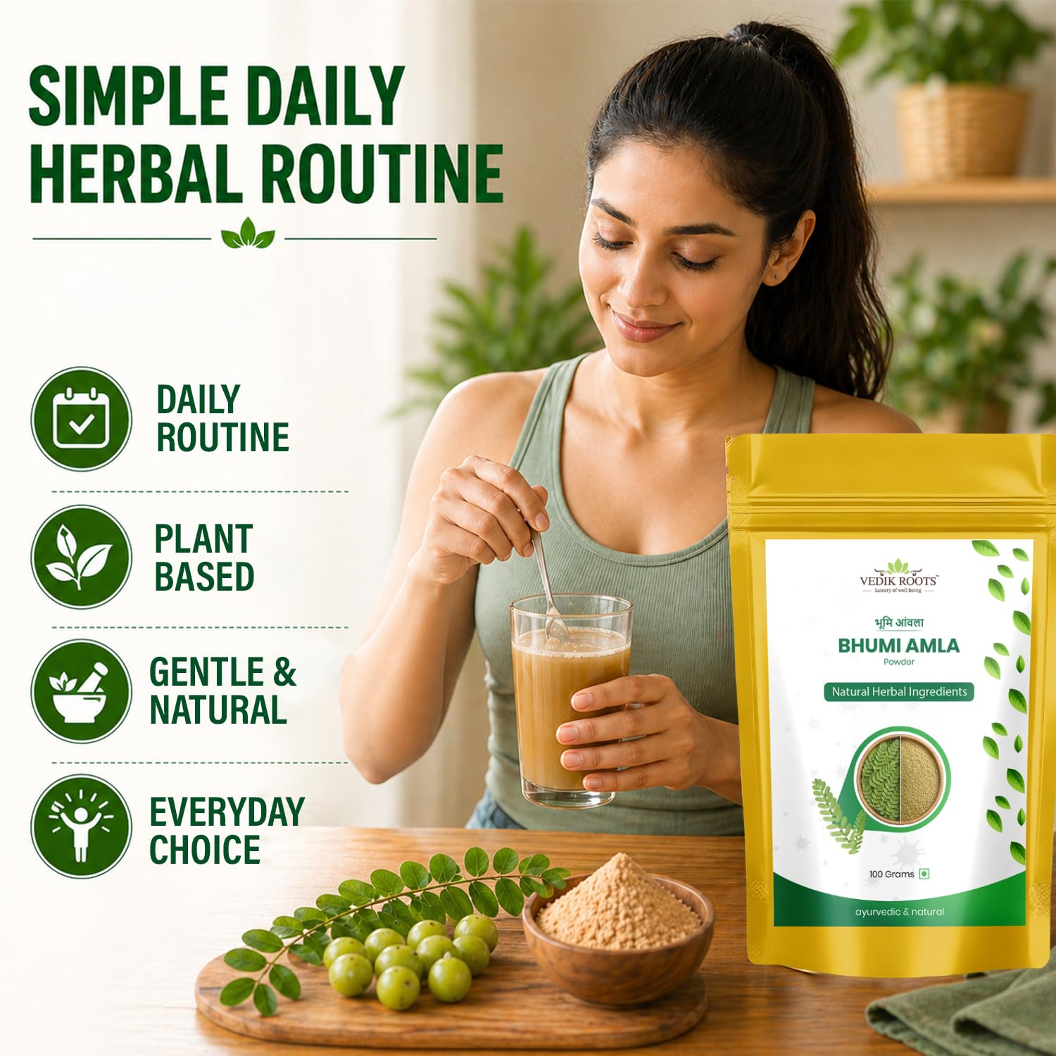 100g bhumi amla powder packaging