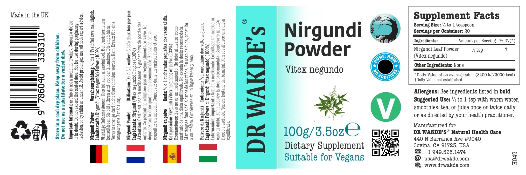 100g Nirgundi powder for health