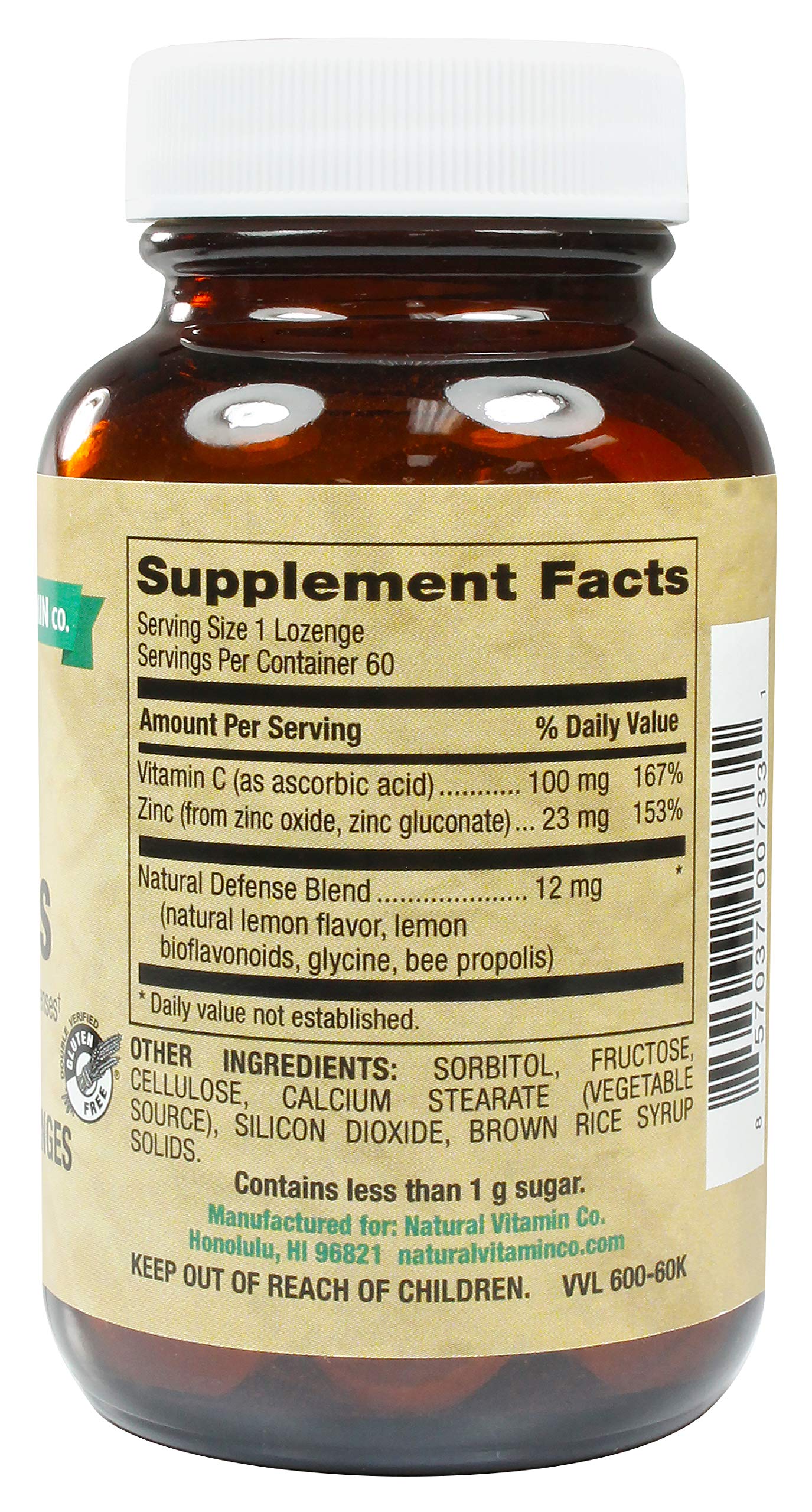100mg vitamin C zinc lozenges