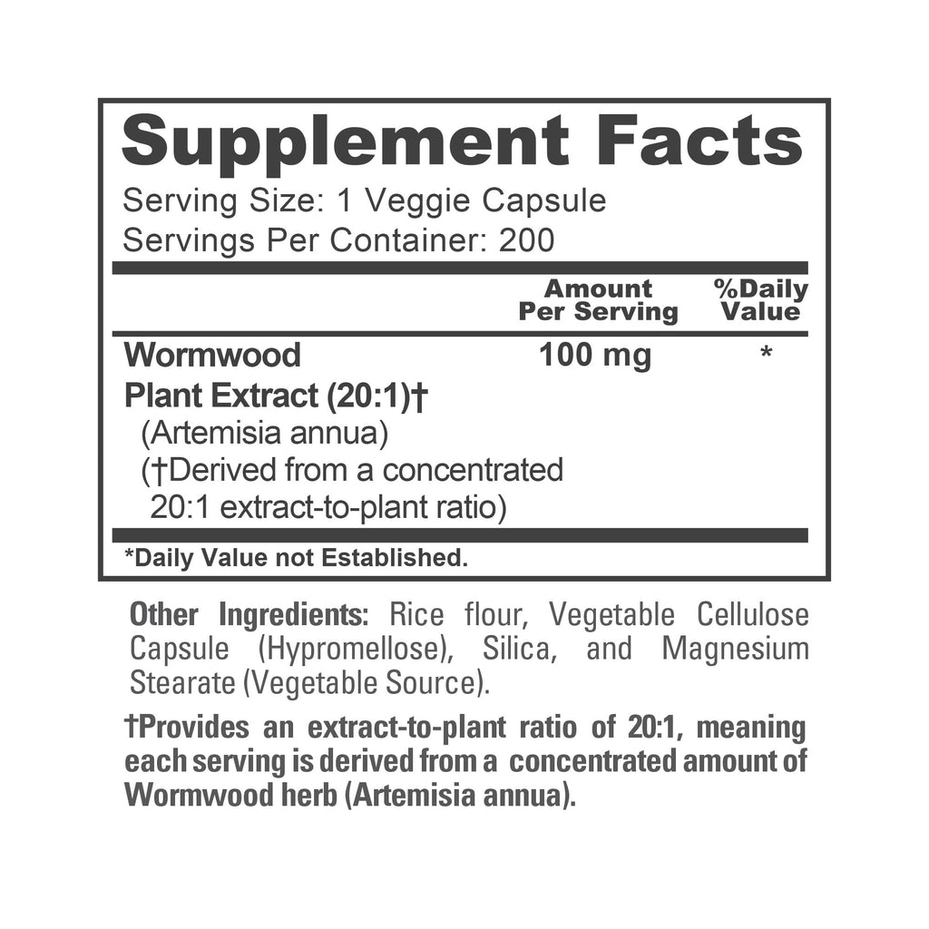 100mg Wormwood extract for vitality