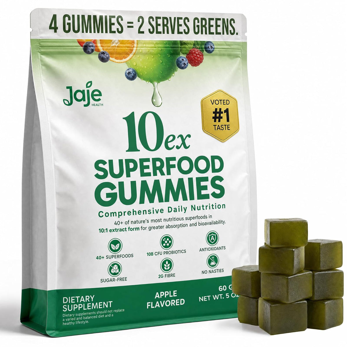 10ex Super Greens gummies for adults