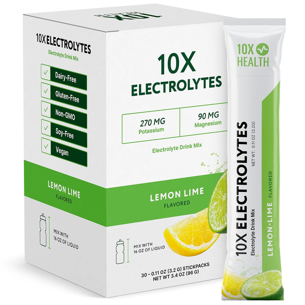 10X Health electrolytes powder lemon lime