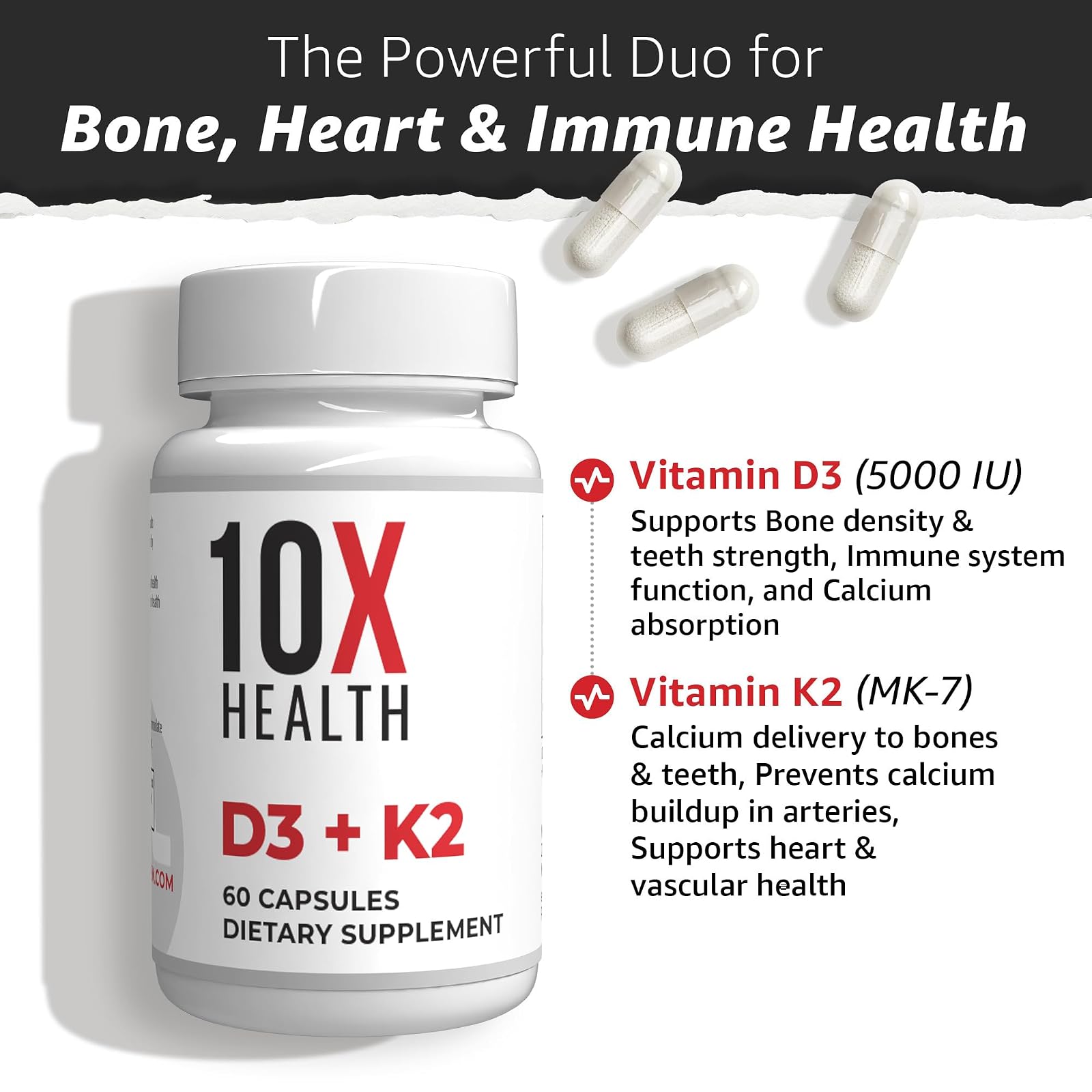 10X Health vitamin D3 K2 benefits