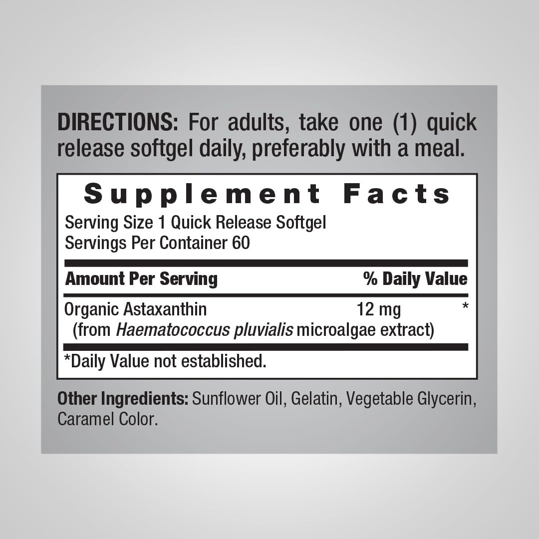 12 mg Astaxanthin antioxidant benefits