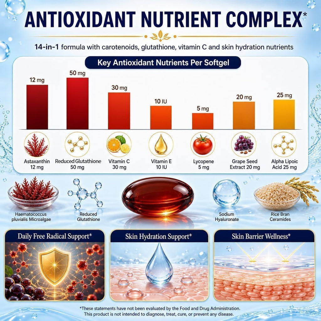 12 mg Astaxanthin antioxidant benefits