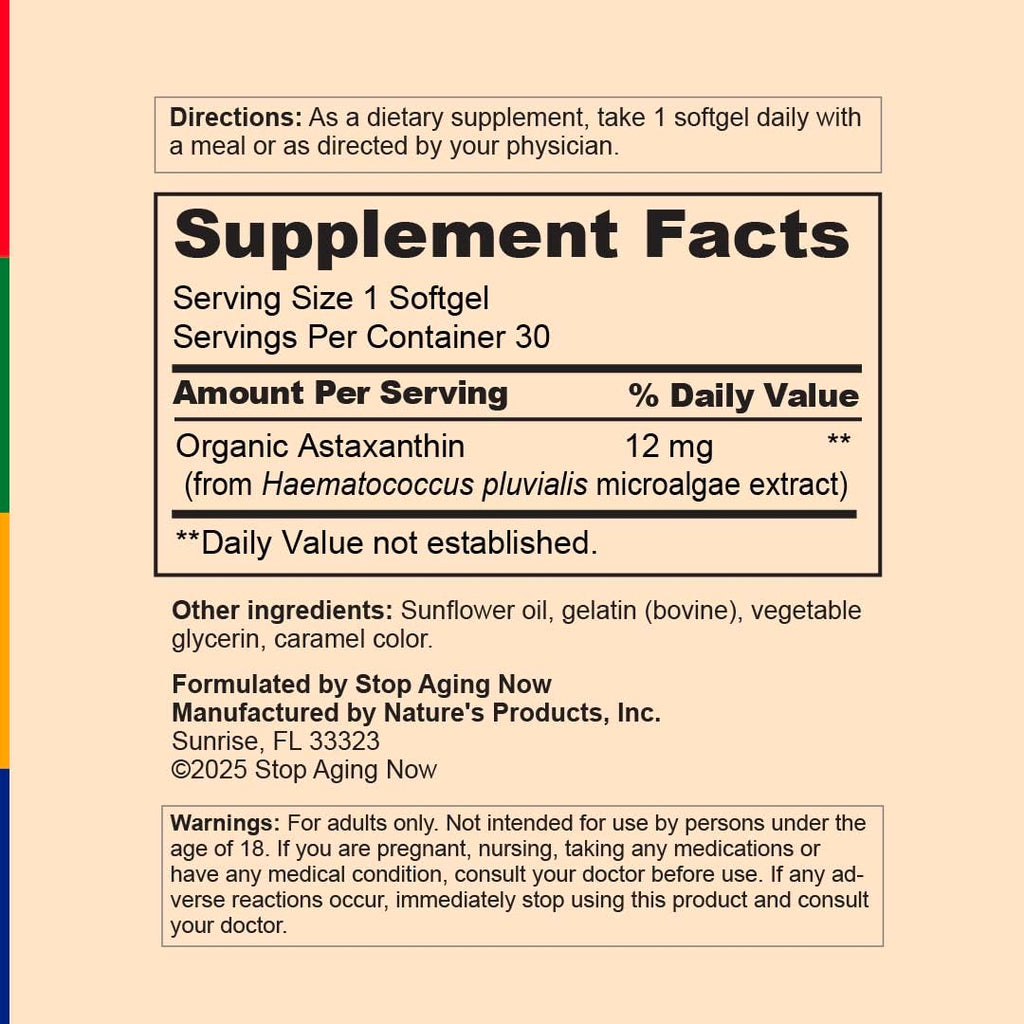 12 mg Astaxanthin for vitality