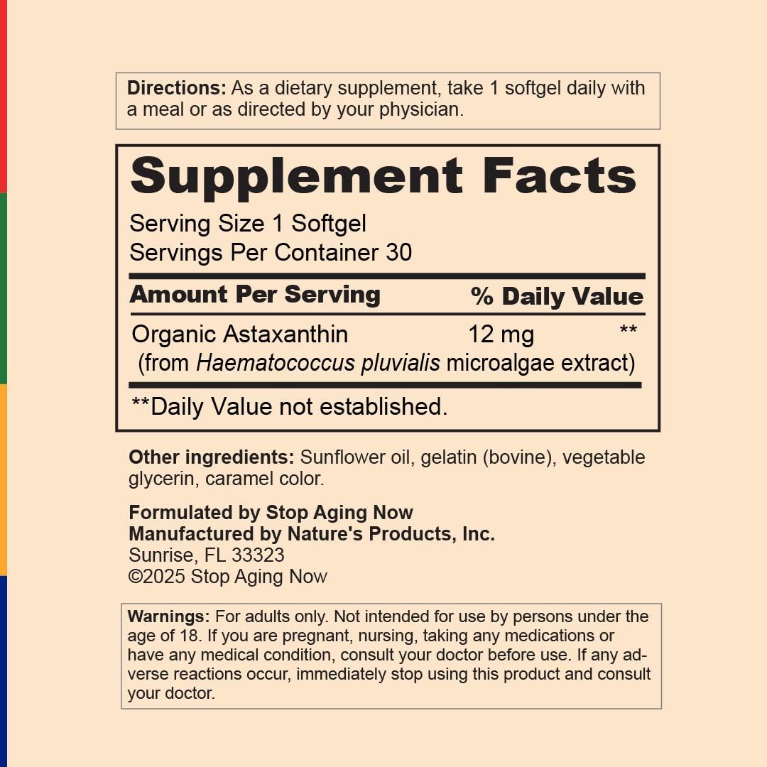 12 mg Astaxanthin for vitality