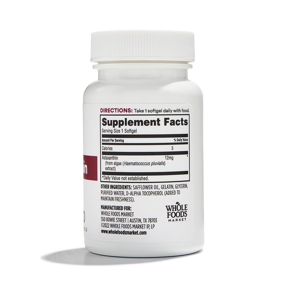 12 mg astaxanthin softgels support skin health