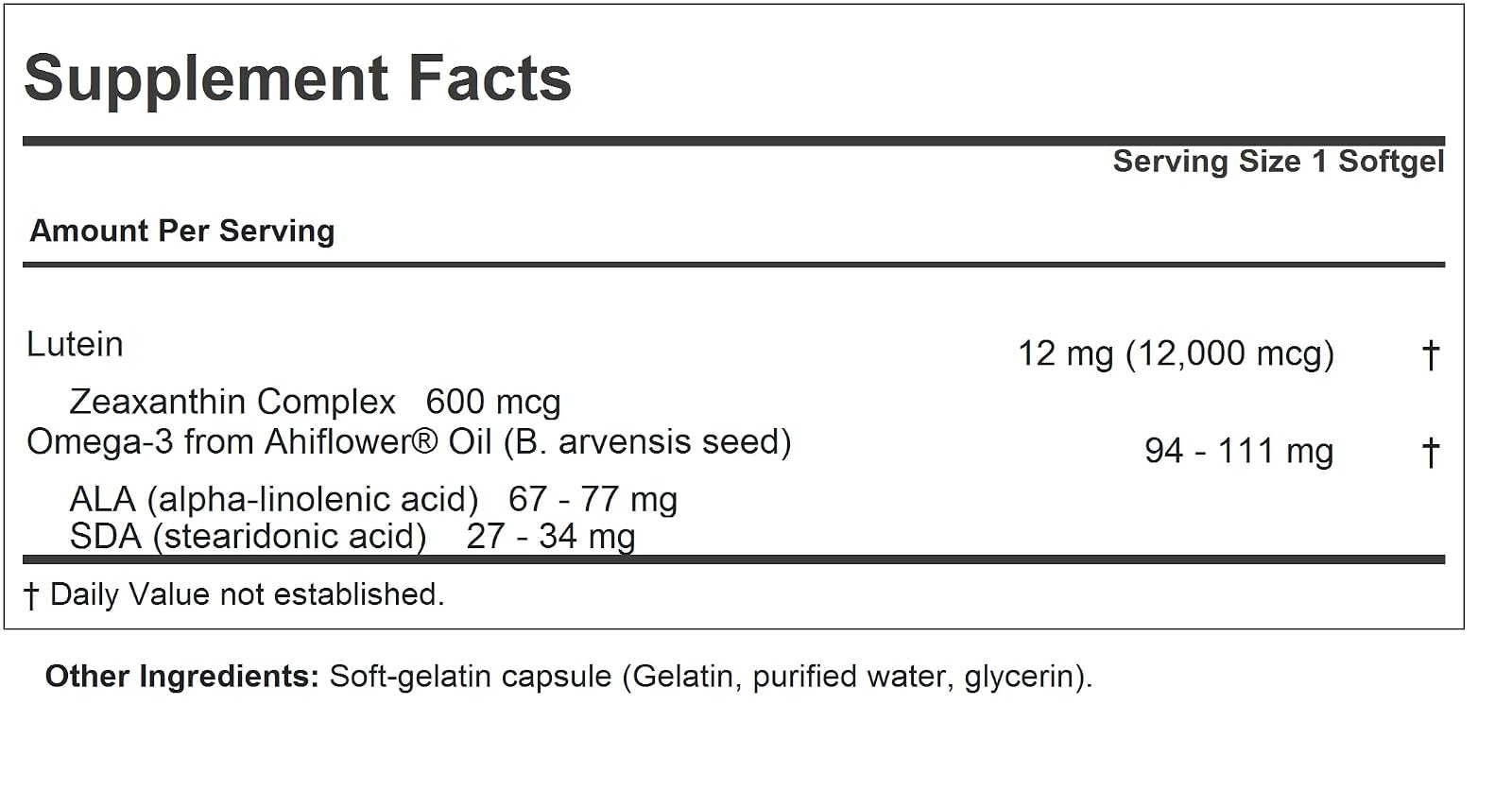 12 mg lutein supplement for vision support