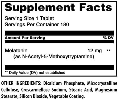 12 mg melatonin tablets for better sleep