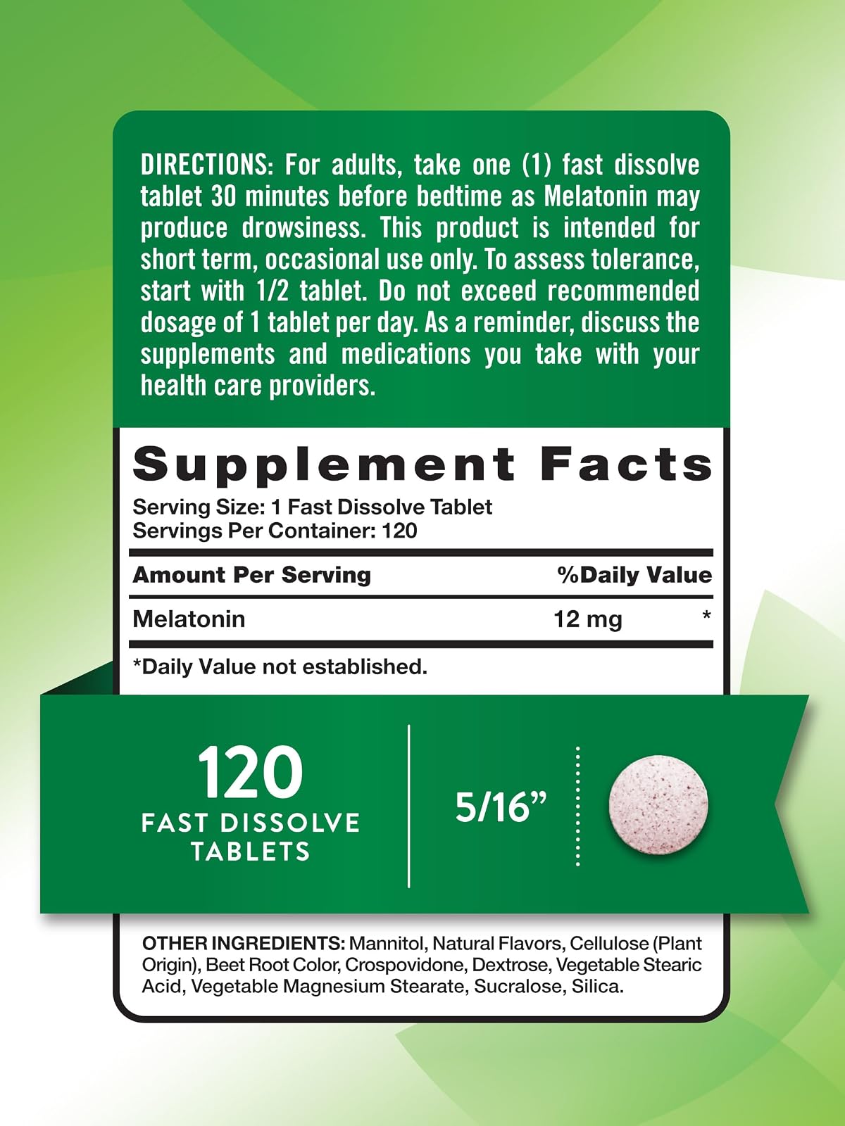 12 mg melatonin tablets for relaxation