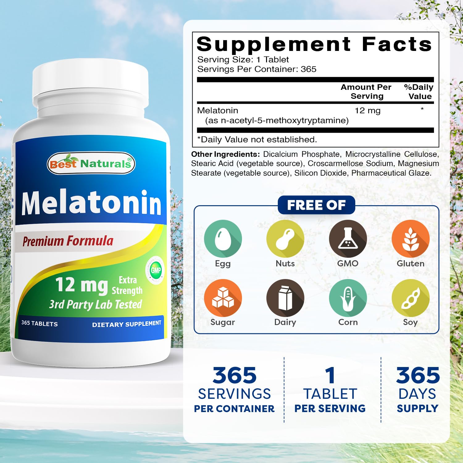 12 mg melatonin tablets for relaxation