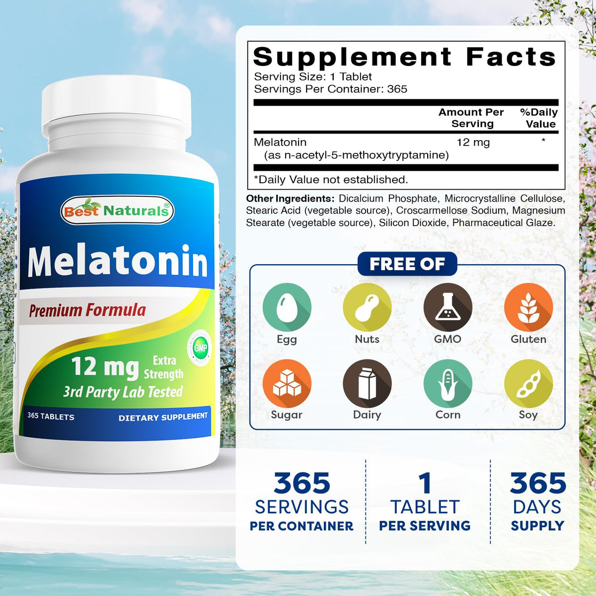 12 mg melatonin tablets for relaxation