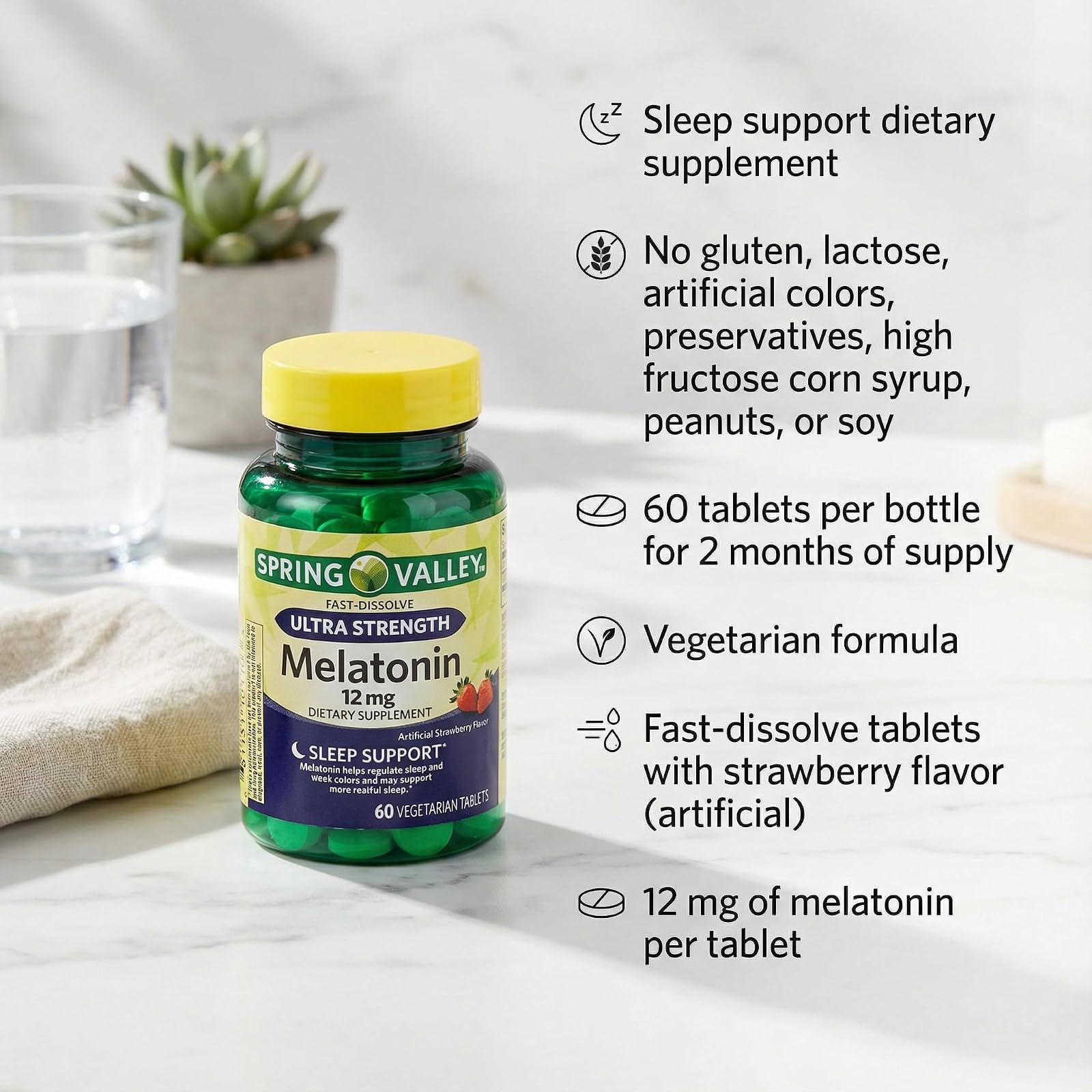 12 mg melatonin tablets for sleep support