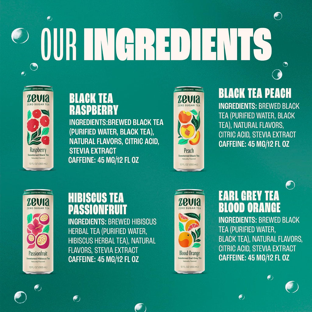 12 oz Zevia tea cans