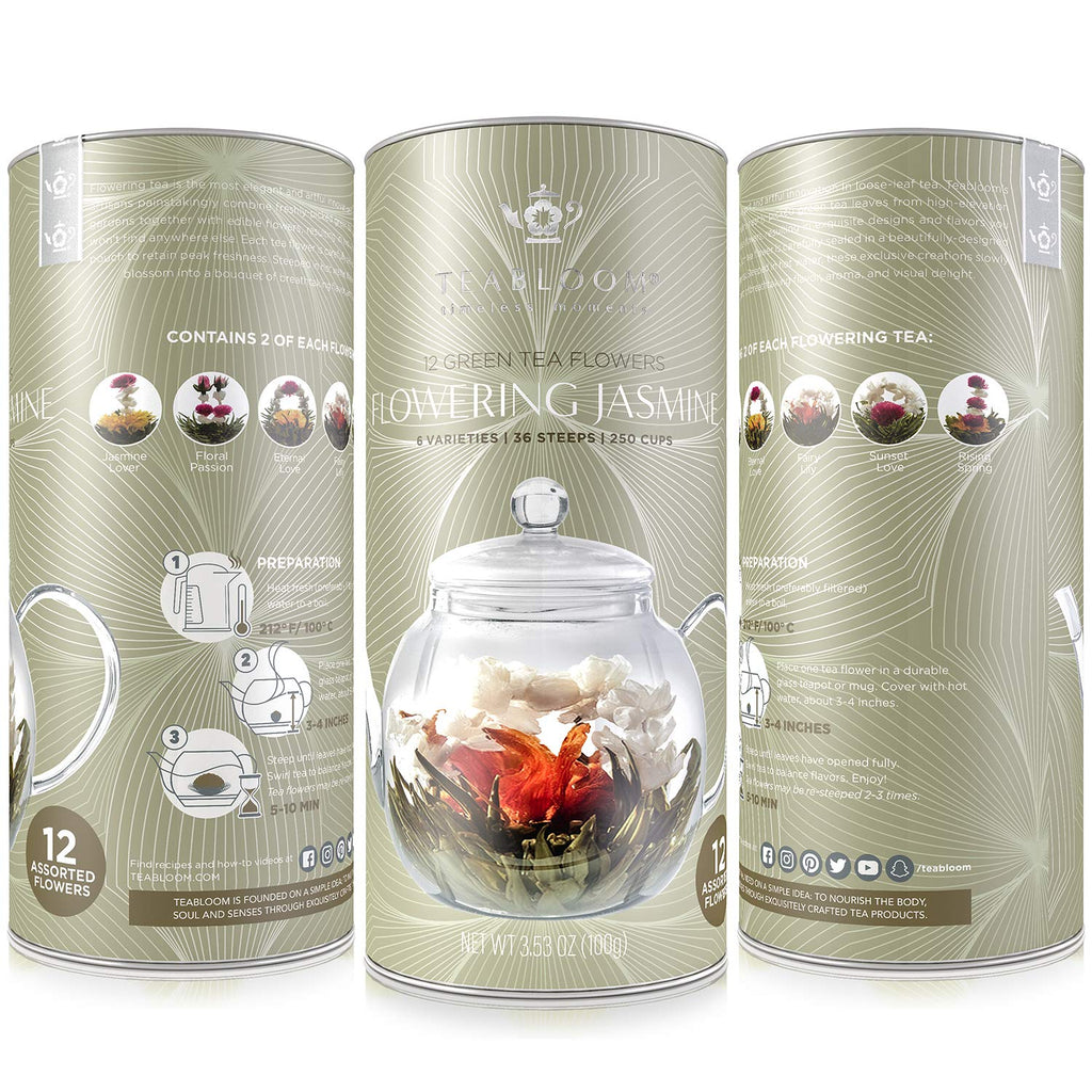 12-pack flowering tea gift set