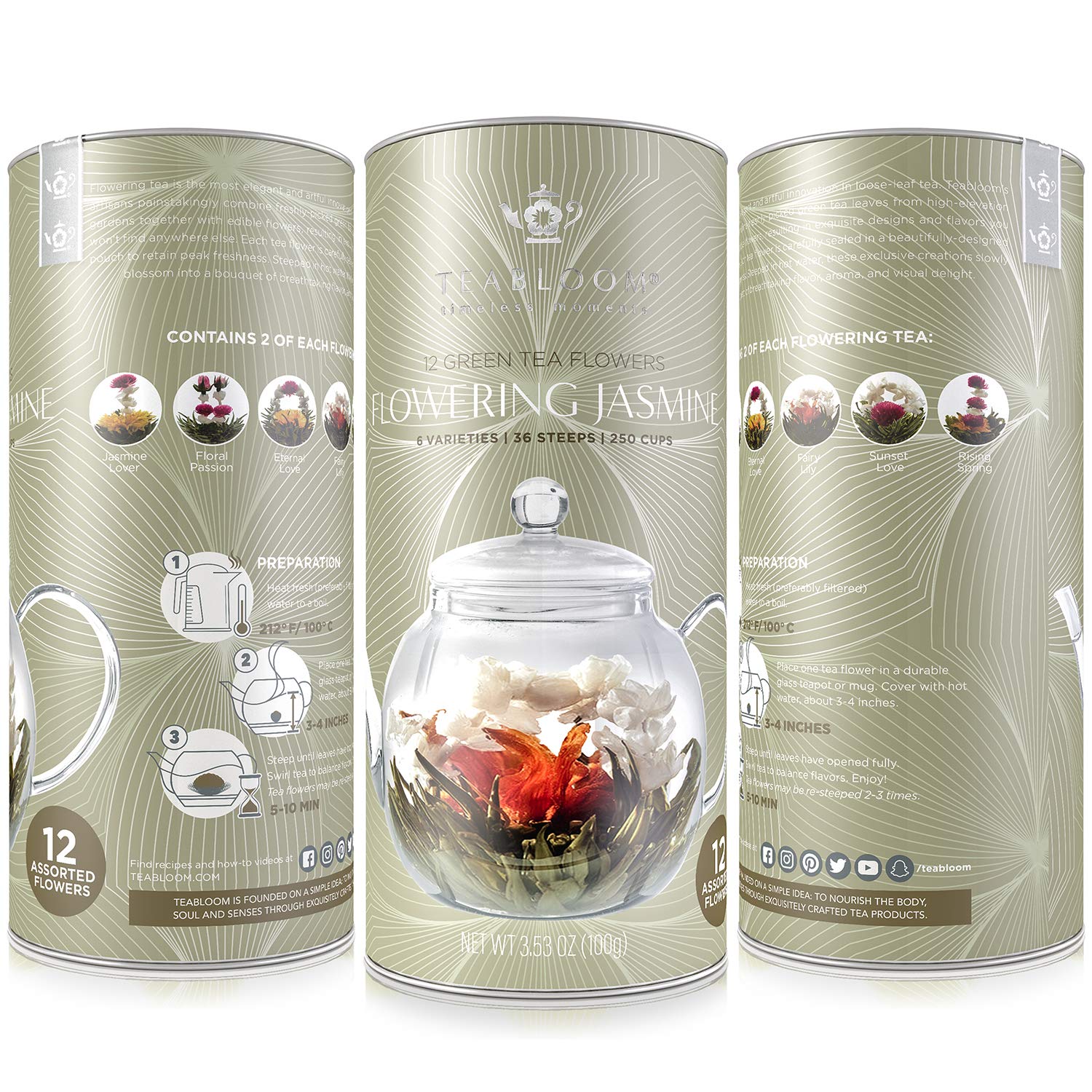 12-pack flowering tea gift set