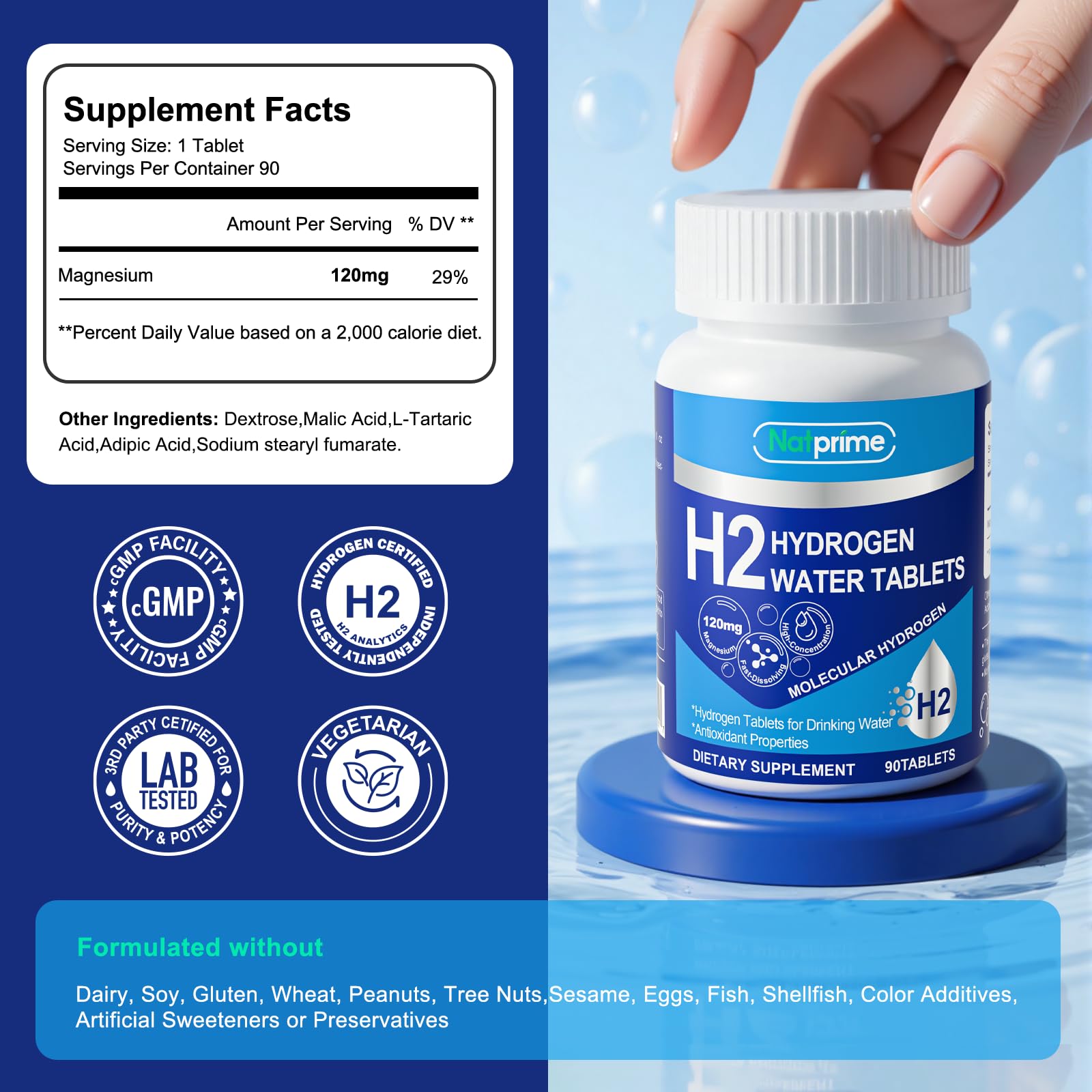 12 PPM magnesium hydrogen tablets