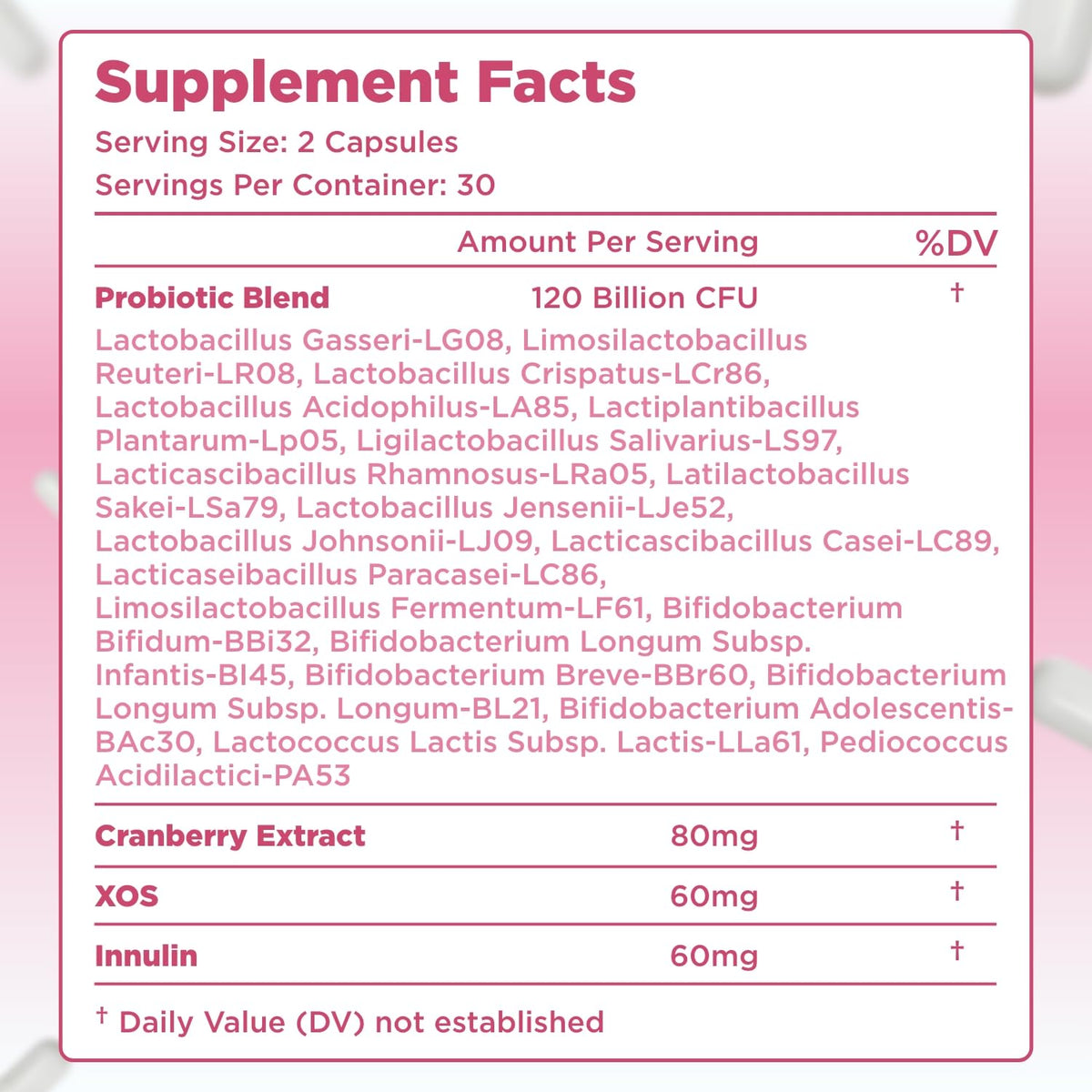120 billion CFU menopause support