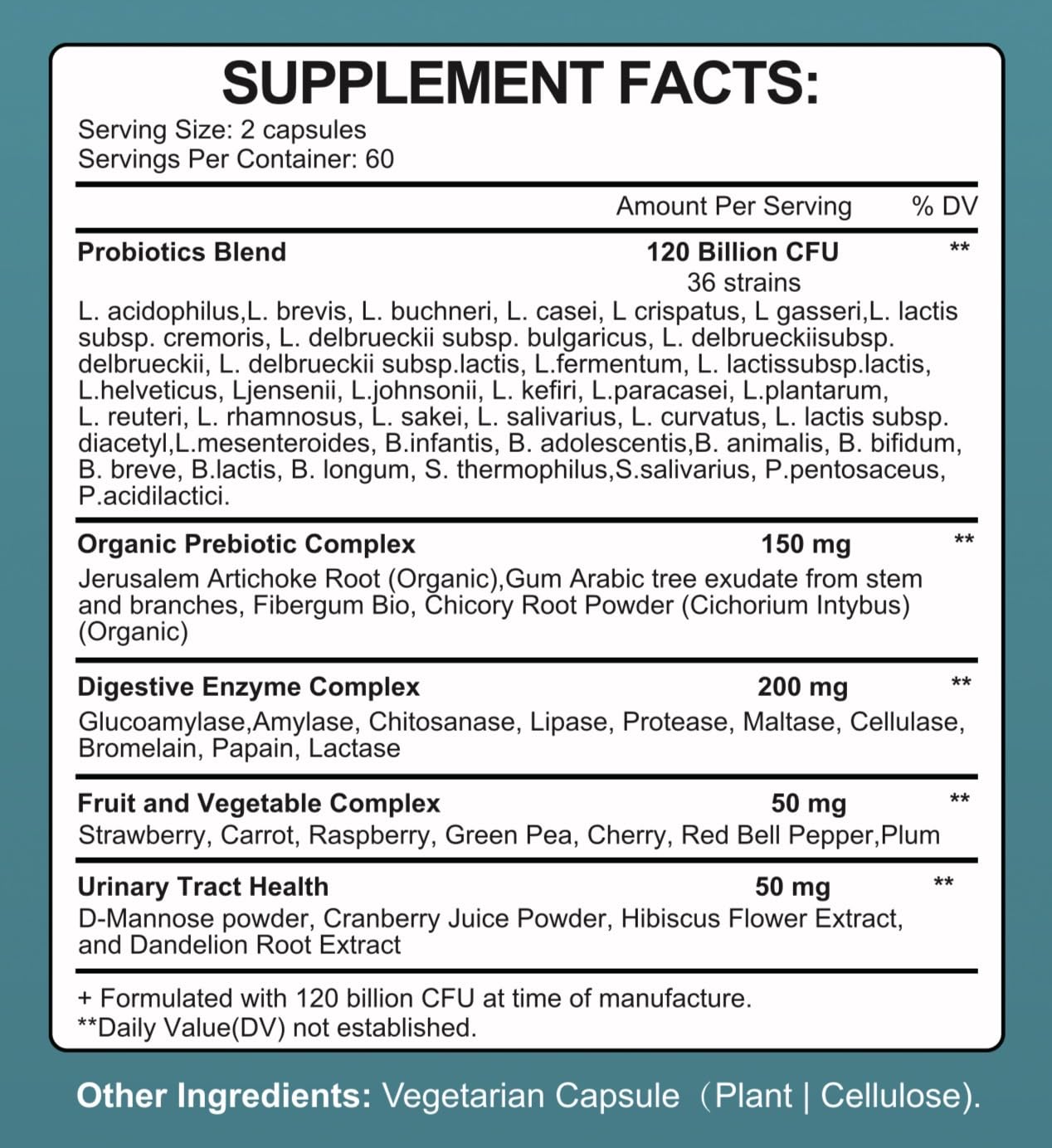 120 billion CFU veggie softgels