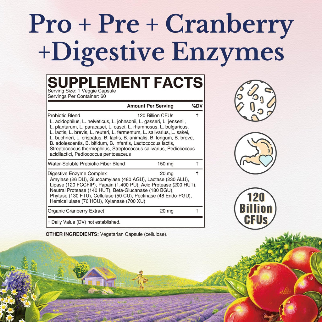 120 billion CFUs for digestive health