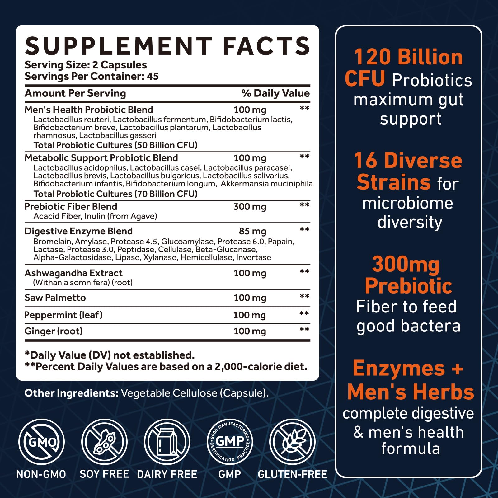 120 billion CFUs probiotic capsules
