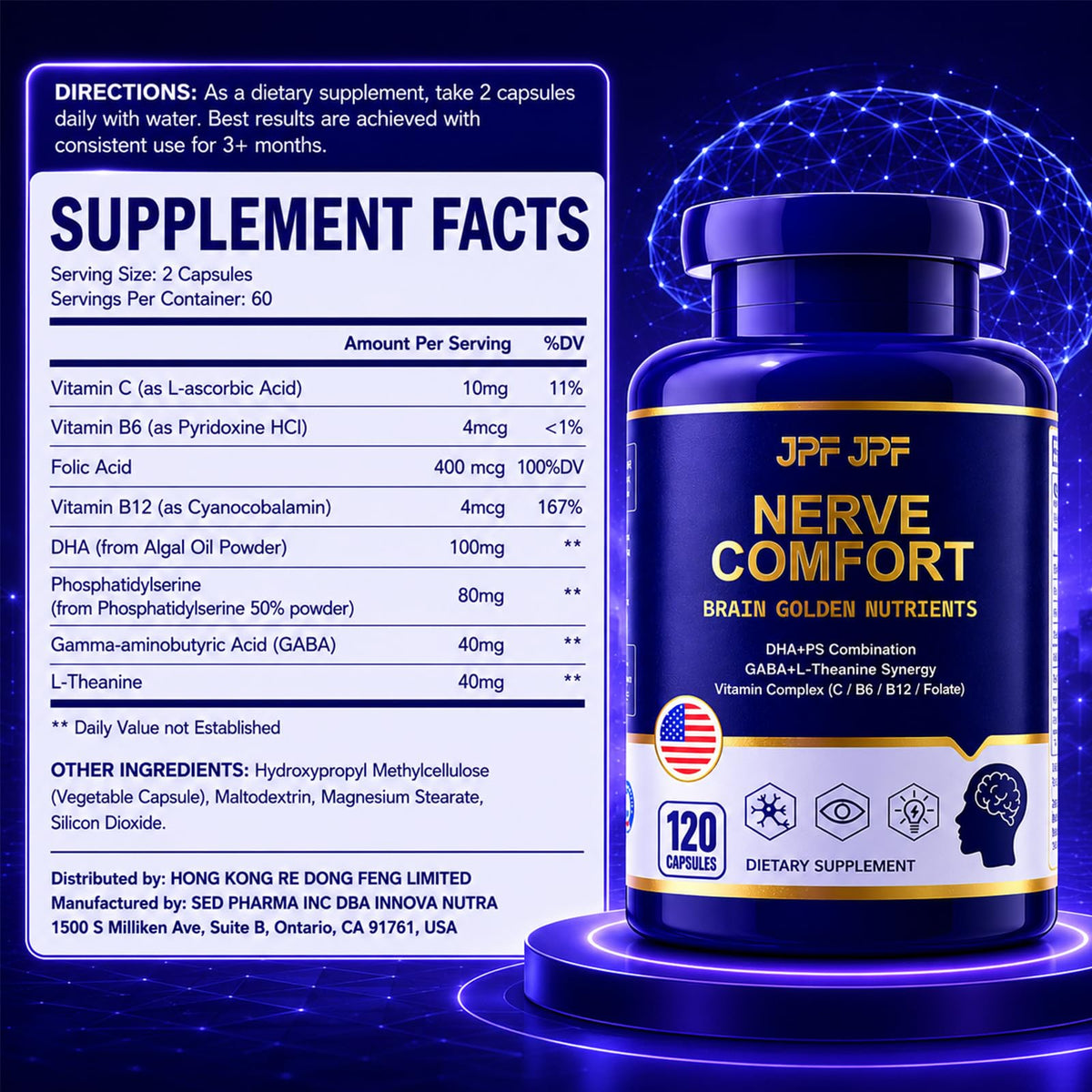 120 capsules for cognitive support