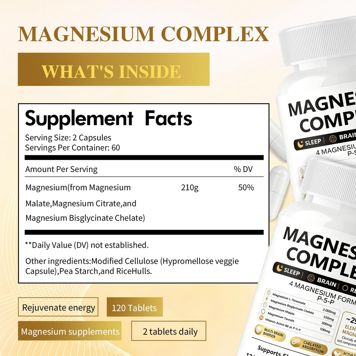 120 capsules for daily magnesium intake