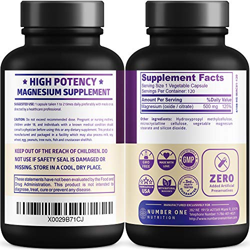 120 capsules magnesium supplement
