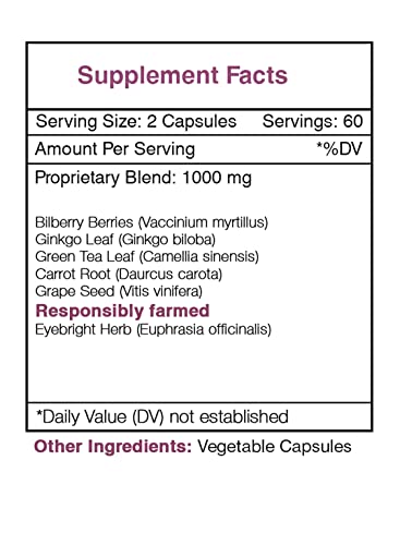 120 capsules of bilberry goodness