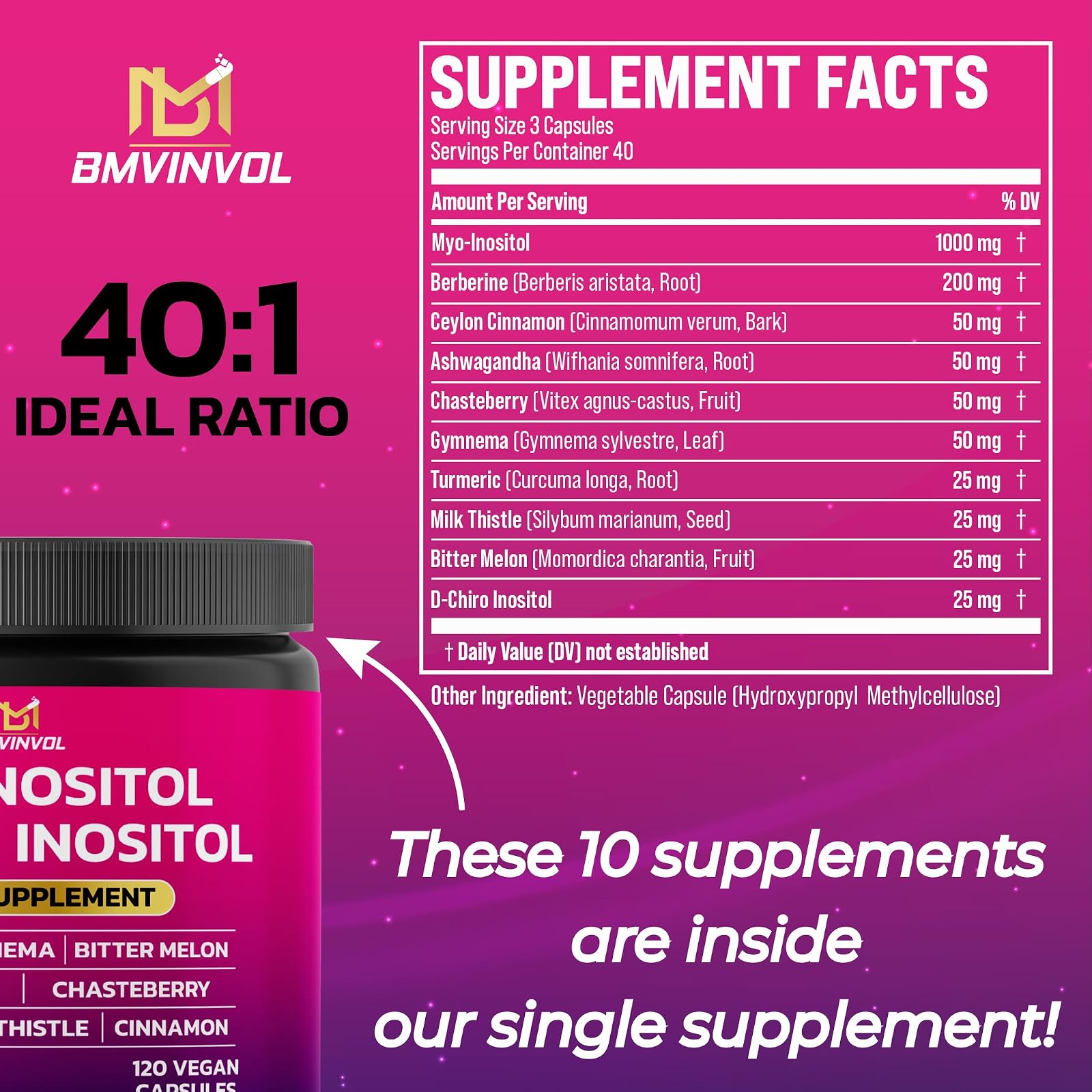 120 capsules of BMVINVOL inositol