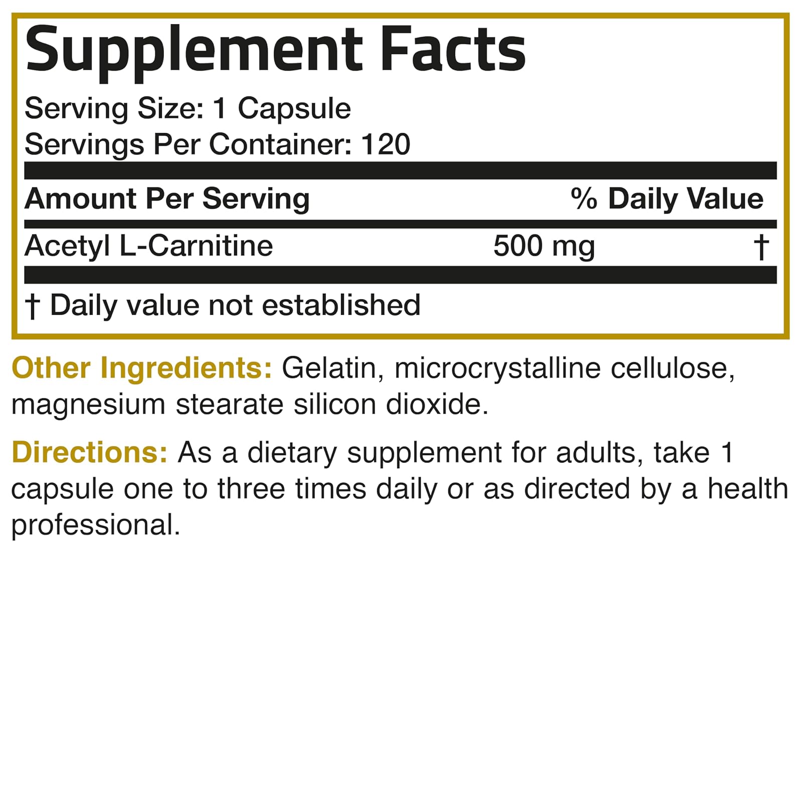 120 capsules of Bronson l-carnitine