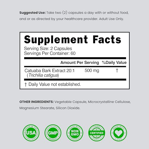 120 capsules of Catuaba extract