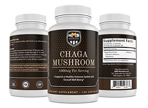 120 capsules of chaga mushrooms