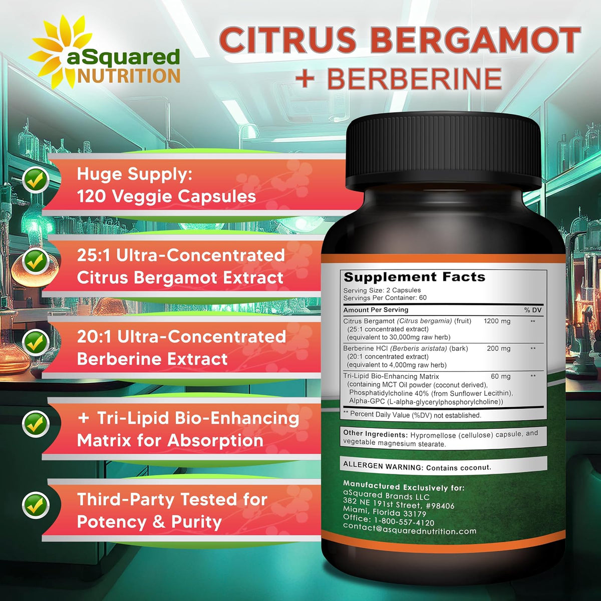 120 capsules of Citrus Bergamot goodness