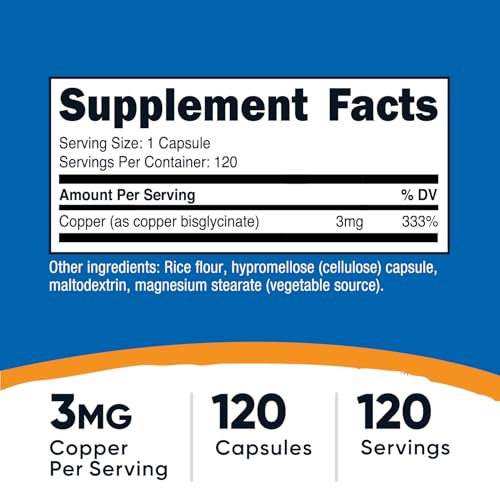 120 capsules of copper glycinate
