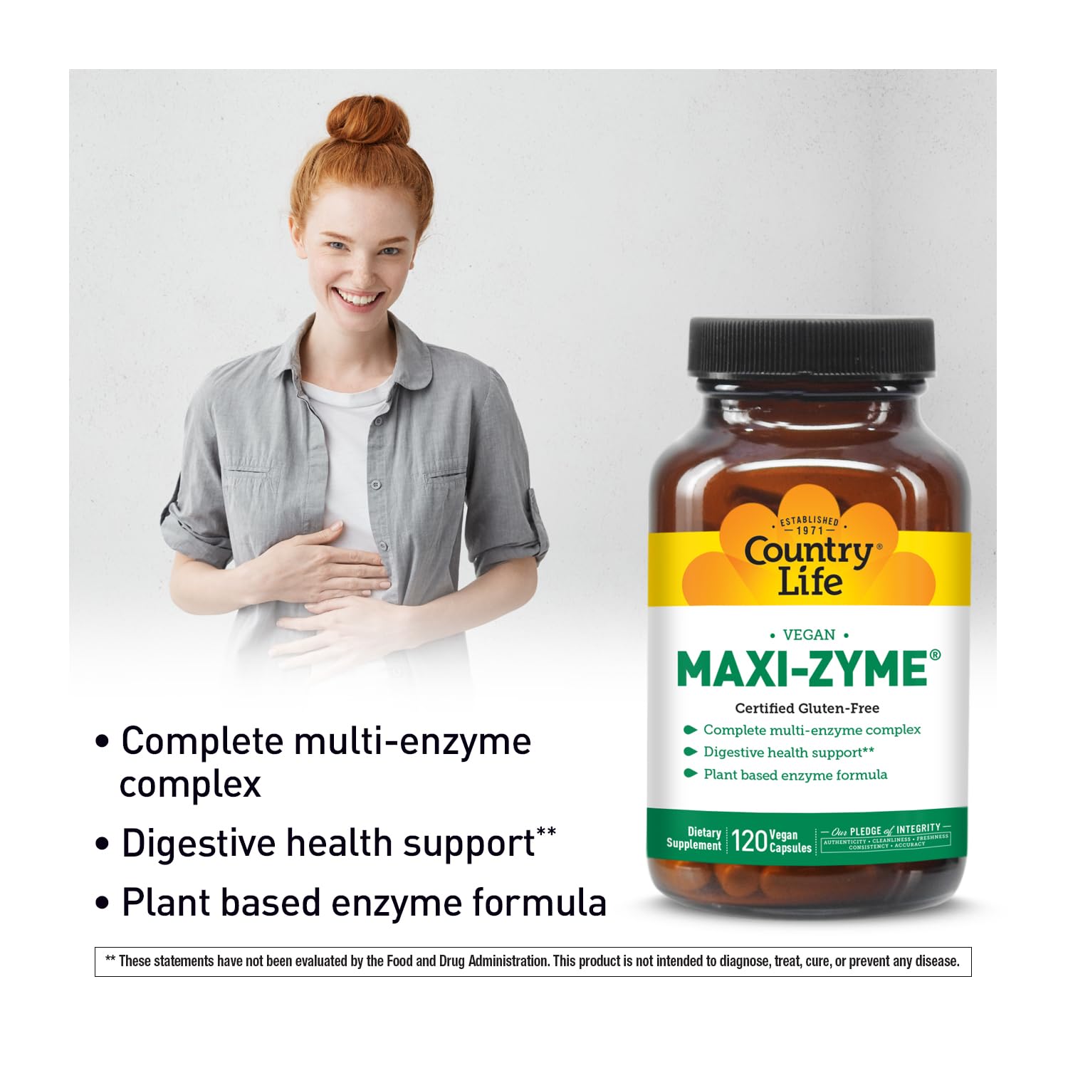120 capsules of digestive enzymes support