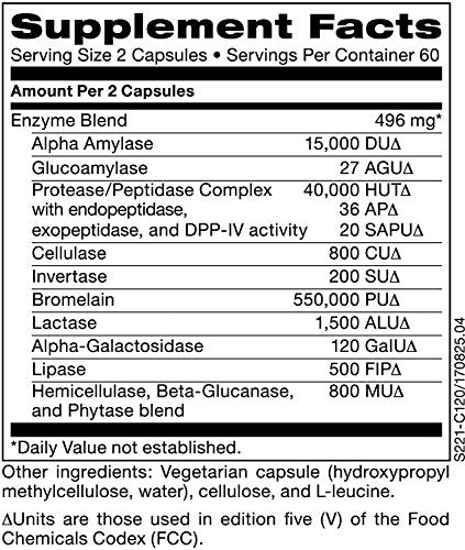 120 capsules of digestive support