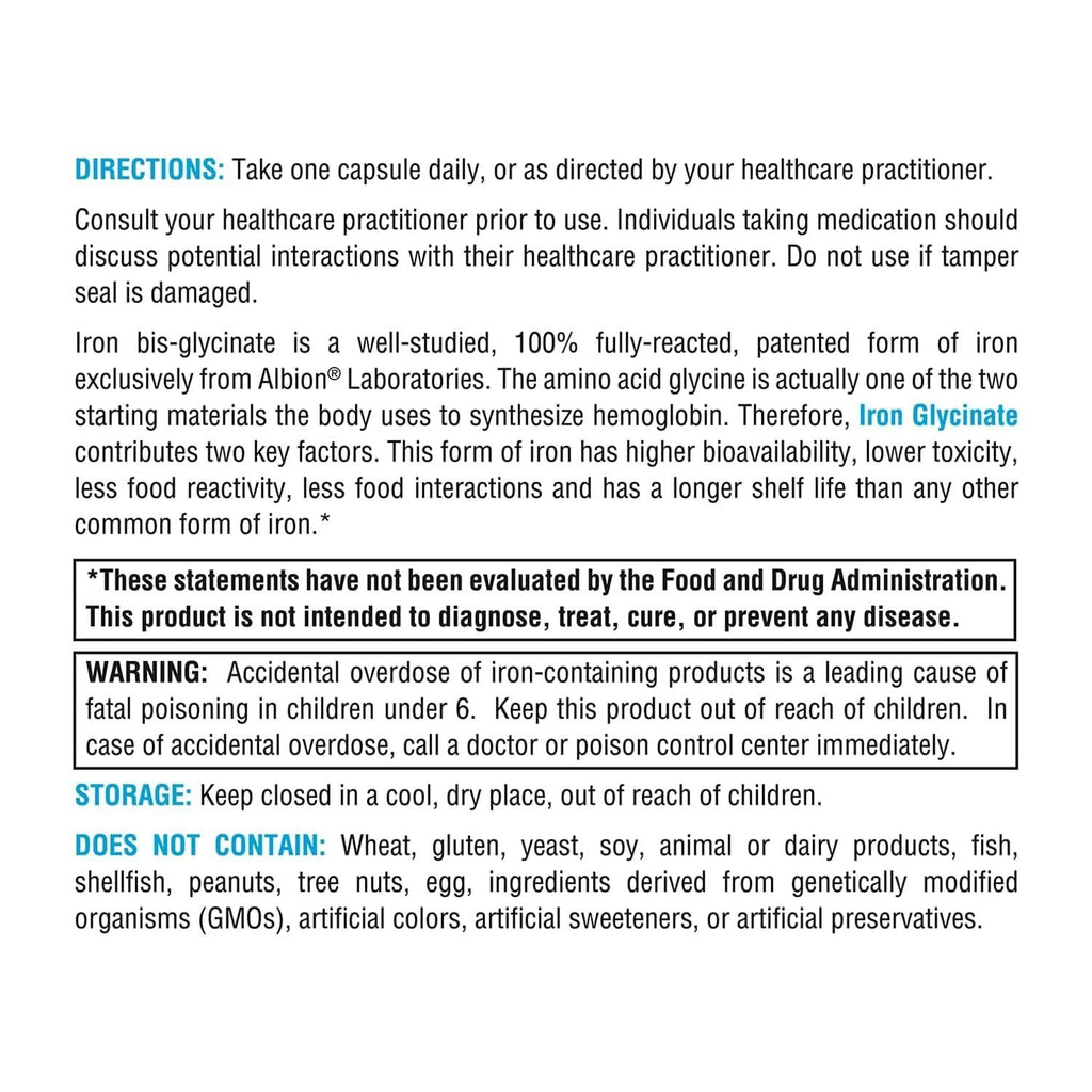 120 capsules of easy-to-digest iron