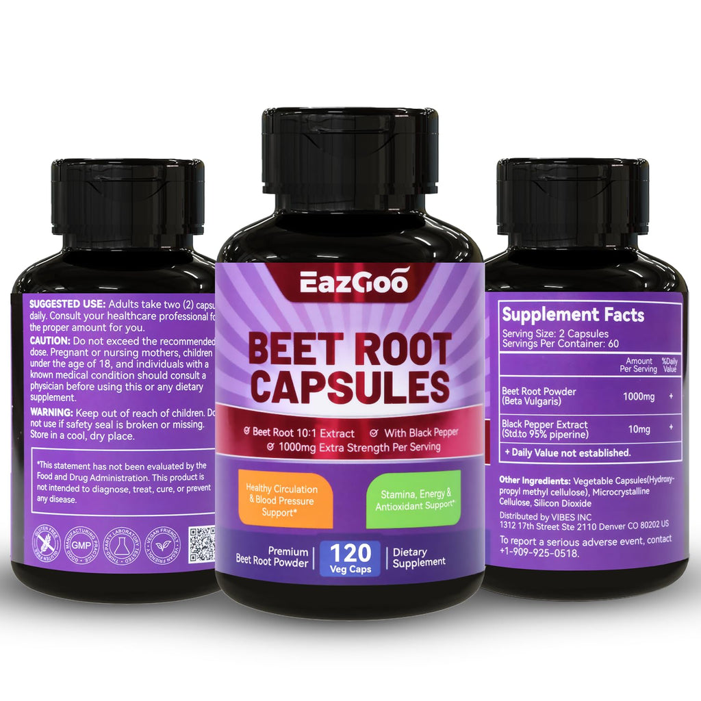 120 capsules of EAZGOO beet root